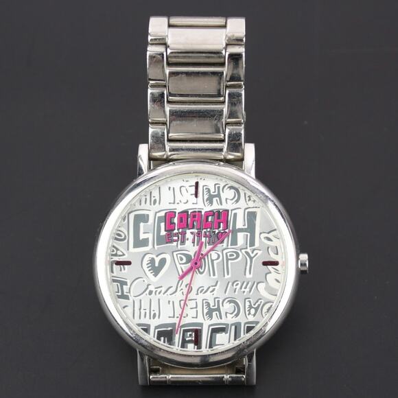 Coach | Accessories | Coach Poppy Graphic Dial Stainless Steel Watch ...